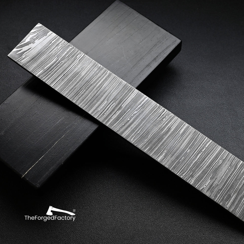 12" Fire Pattern Damascus Steel Billet - The Forge Factory